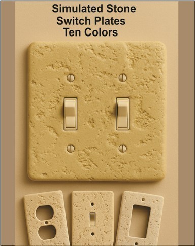 Simulated Stone custom switch plates, 10 colors, 53 styles