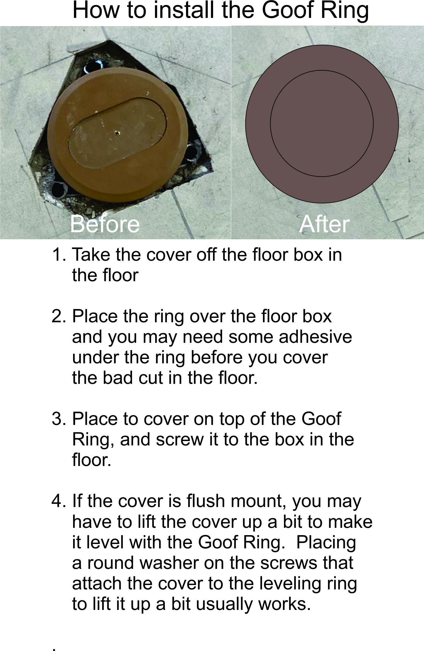 Floor Box Goof Rings for Covering Bad Floor Cuts