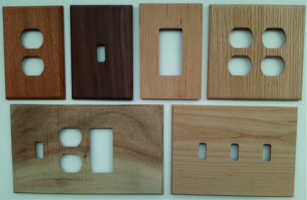 Screwless Unfinished Wooden Switch Plate Covers